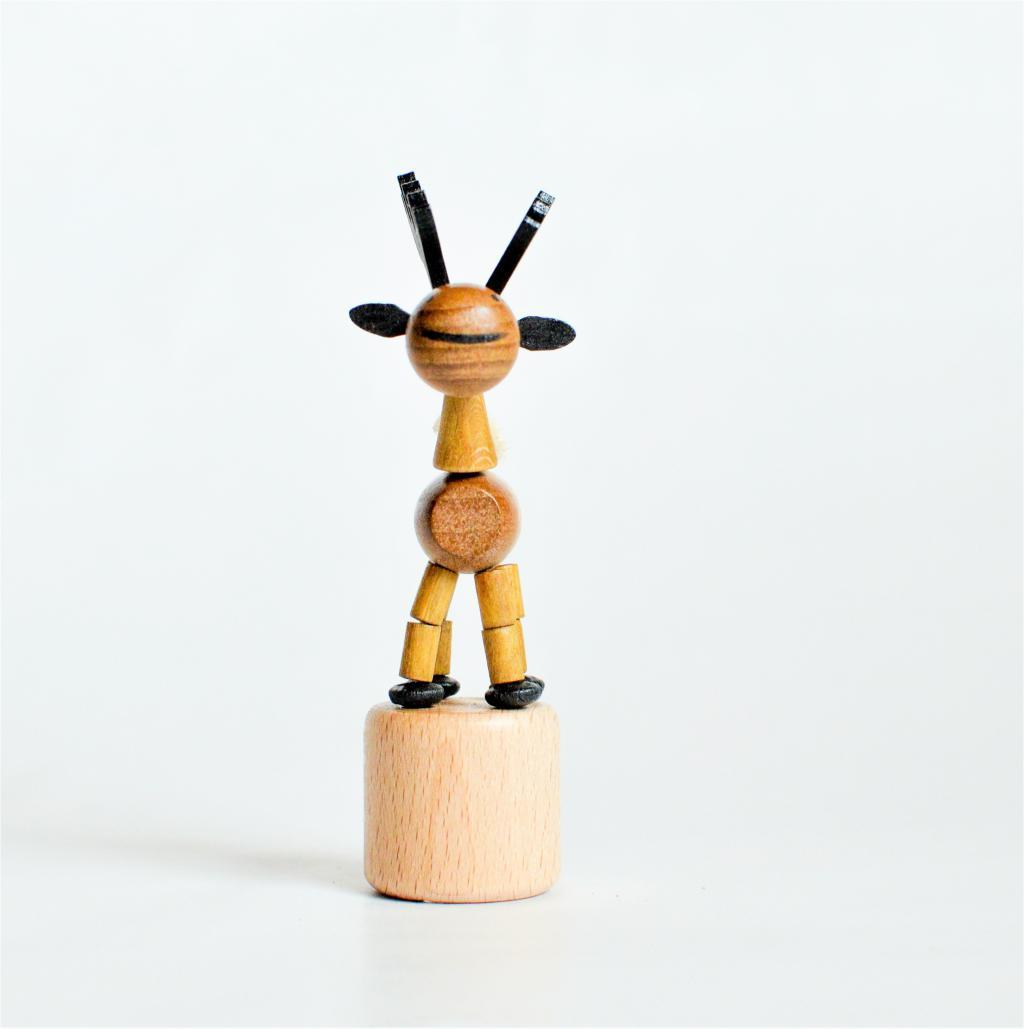 Wooden Toy Wobble Figure Elk Height=10.5cm NEW Toy Wobble Wobble Animal ...